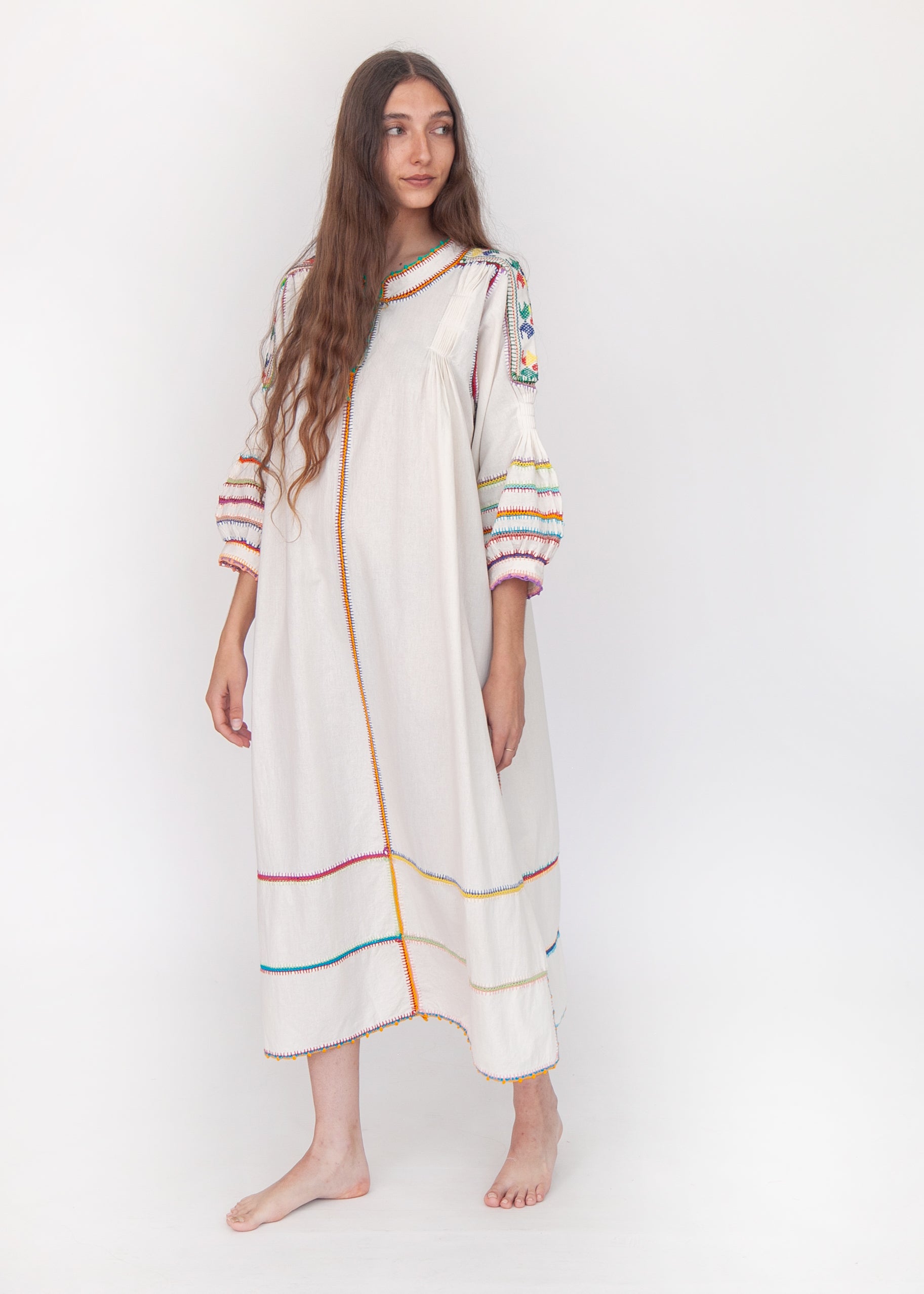 Sirena Dress Long Sleeves - Multicolor on Natural – matta